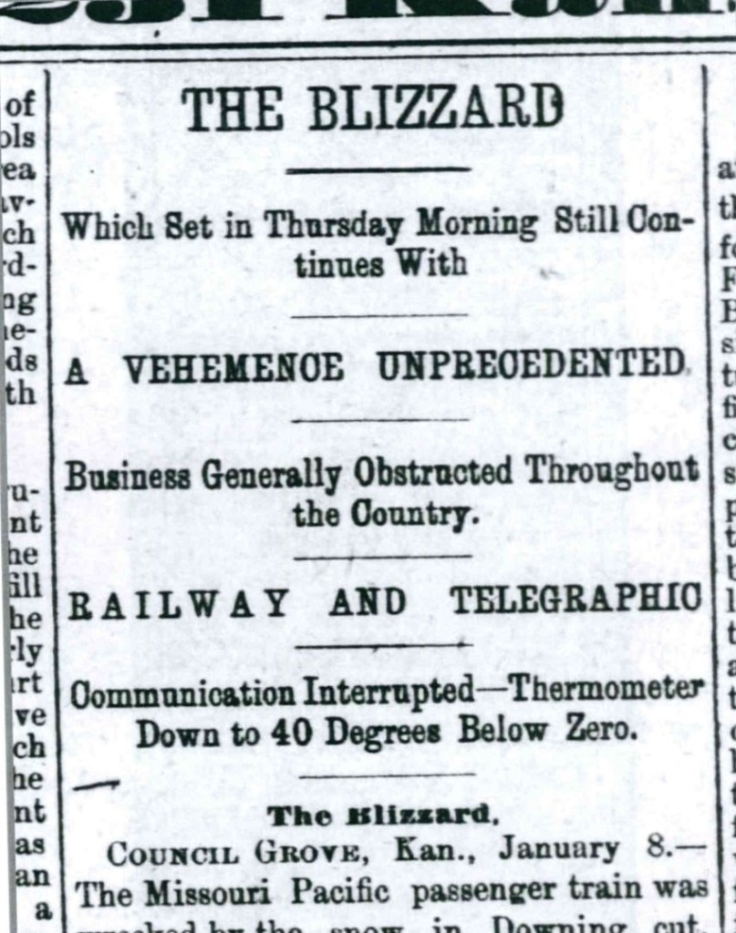 "Vehemence Unprecedented" The 1886 Blizzard - Harvey County Historical ...