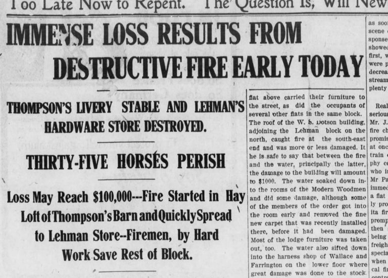 Newton Fire 1908 Archives - Harvey County Historical Society
